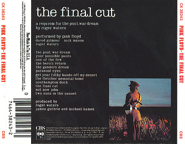 Pink Floyd The Final Cut : Back | CD Covers | Cover Century | Over 1. ...